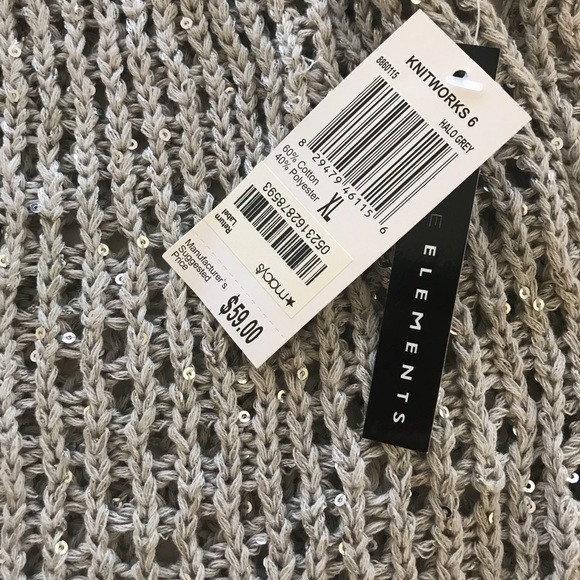 Grace Elements | Sweaters | Grace Elements Gray Sequence Knit Cardigan ...